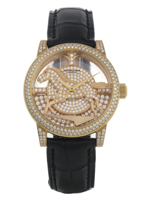 Sarcar Magic Moon Horse - Diamond Paved Dial & Leather Strap
