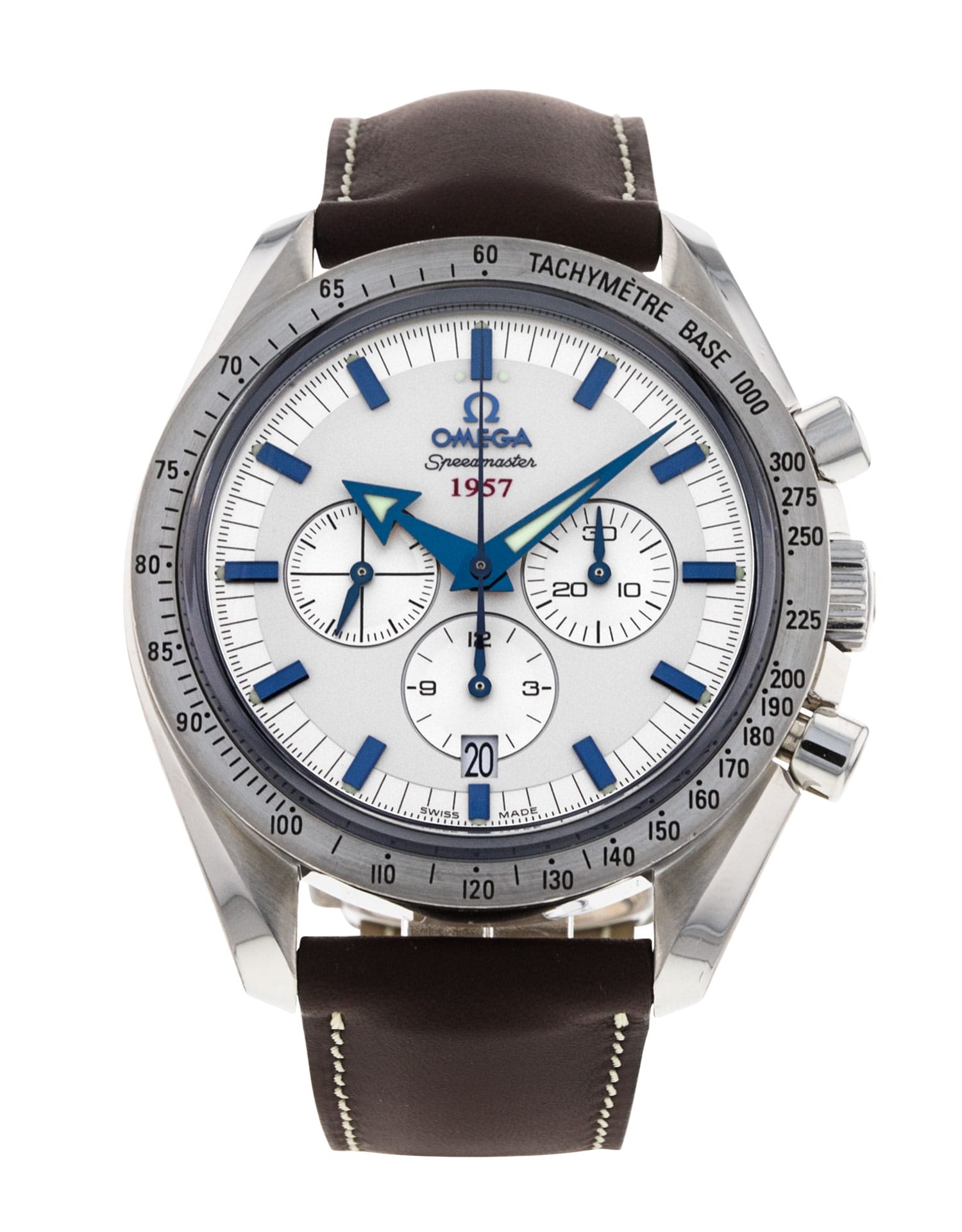 Omega Speedmaster Broad Arrow - White Dial & Leather Strap