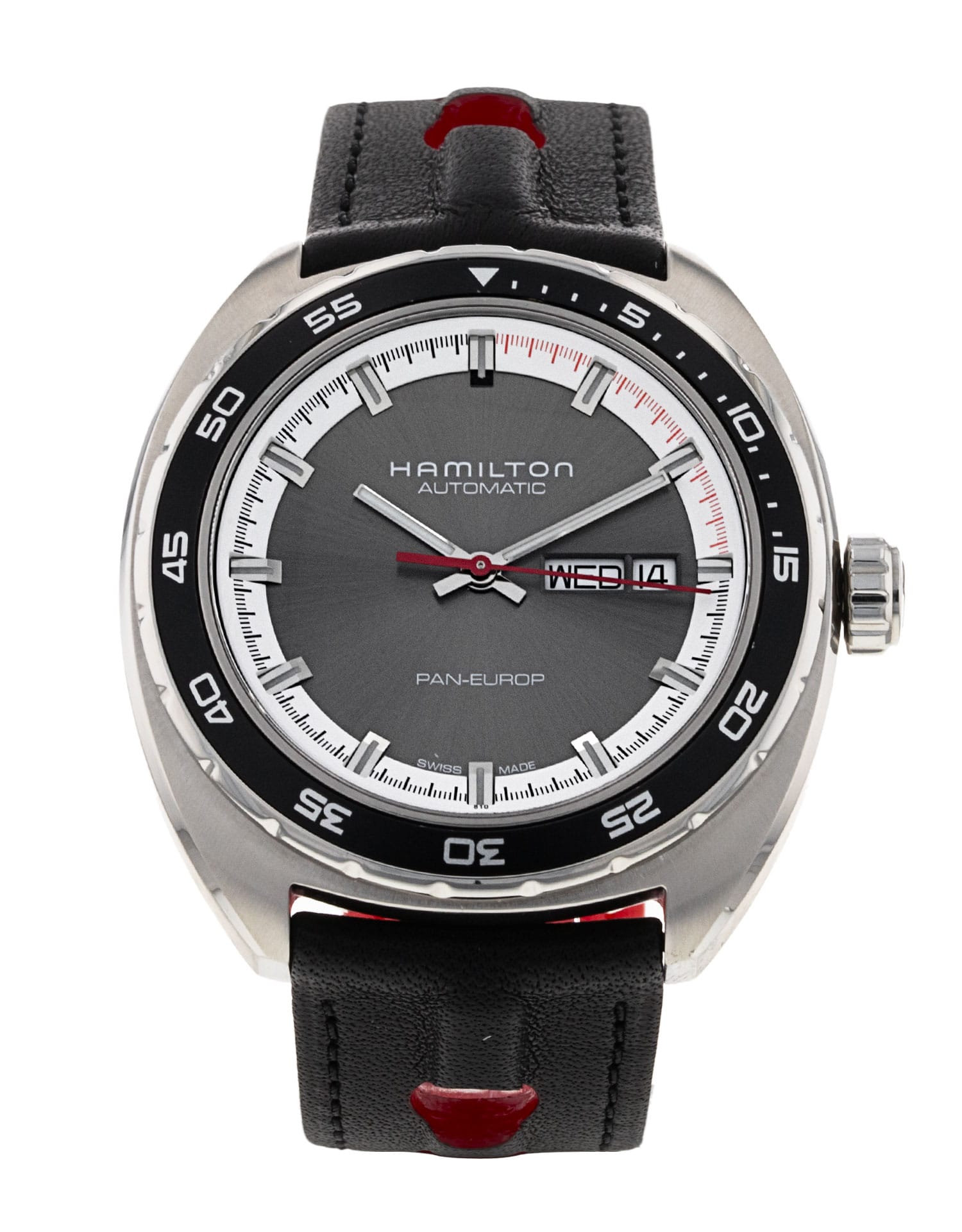 Hamilton Pan Europ - Grey Baton Dial & Leather Strap