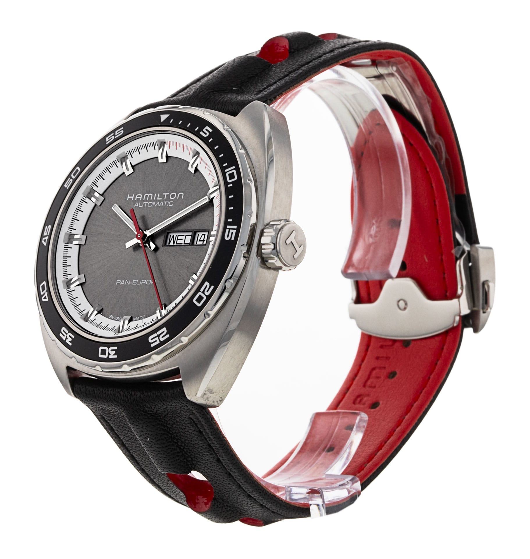 Hamilton Pan Europ - Grey Baton Dial & Leather Strap