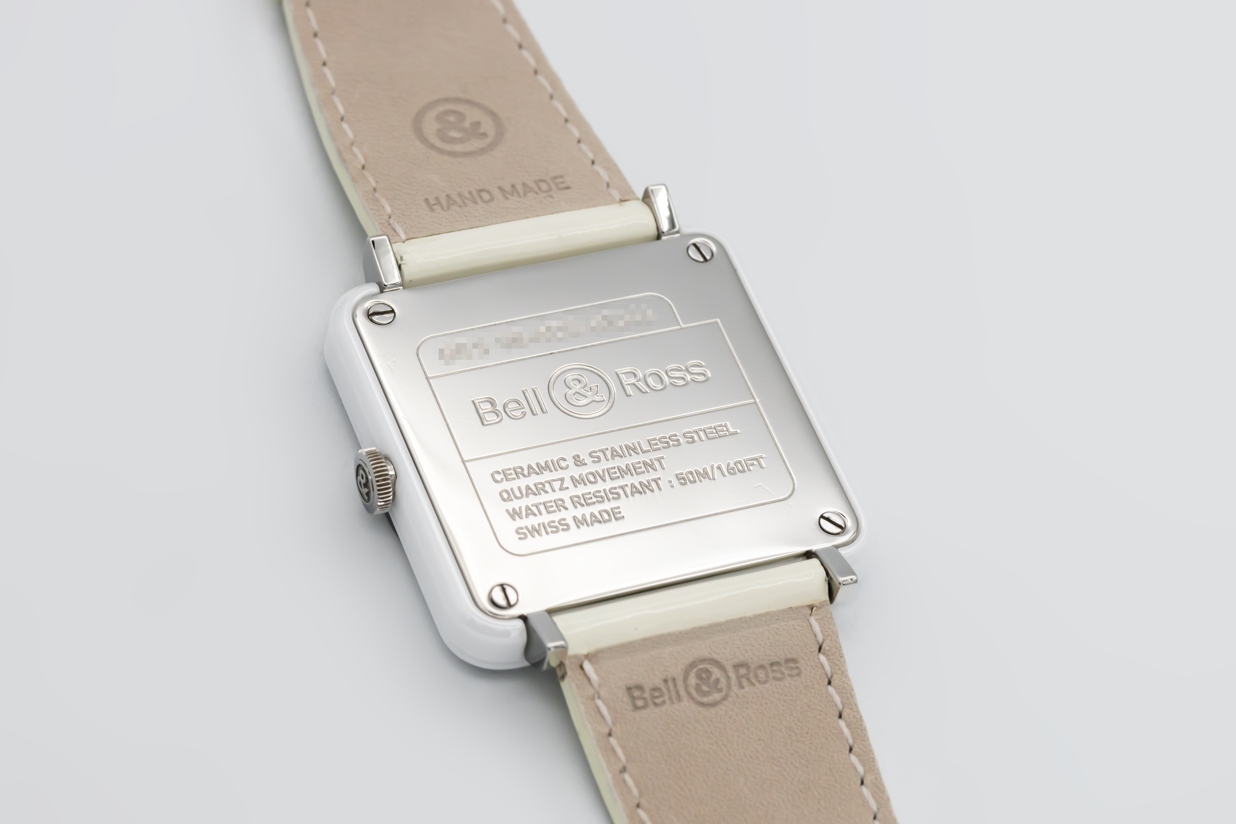Bell and Ross BRS - White Quarter Arabic Dial & Rubber Strap