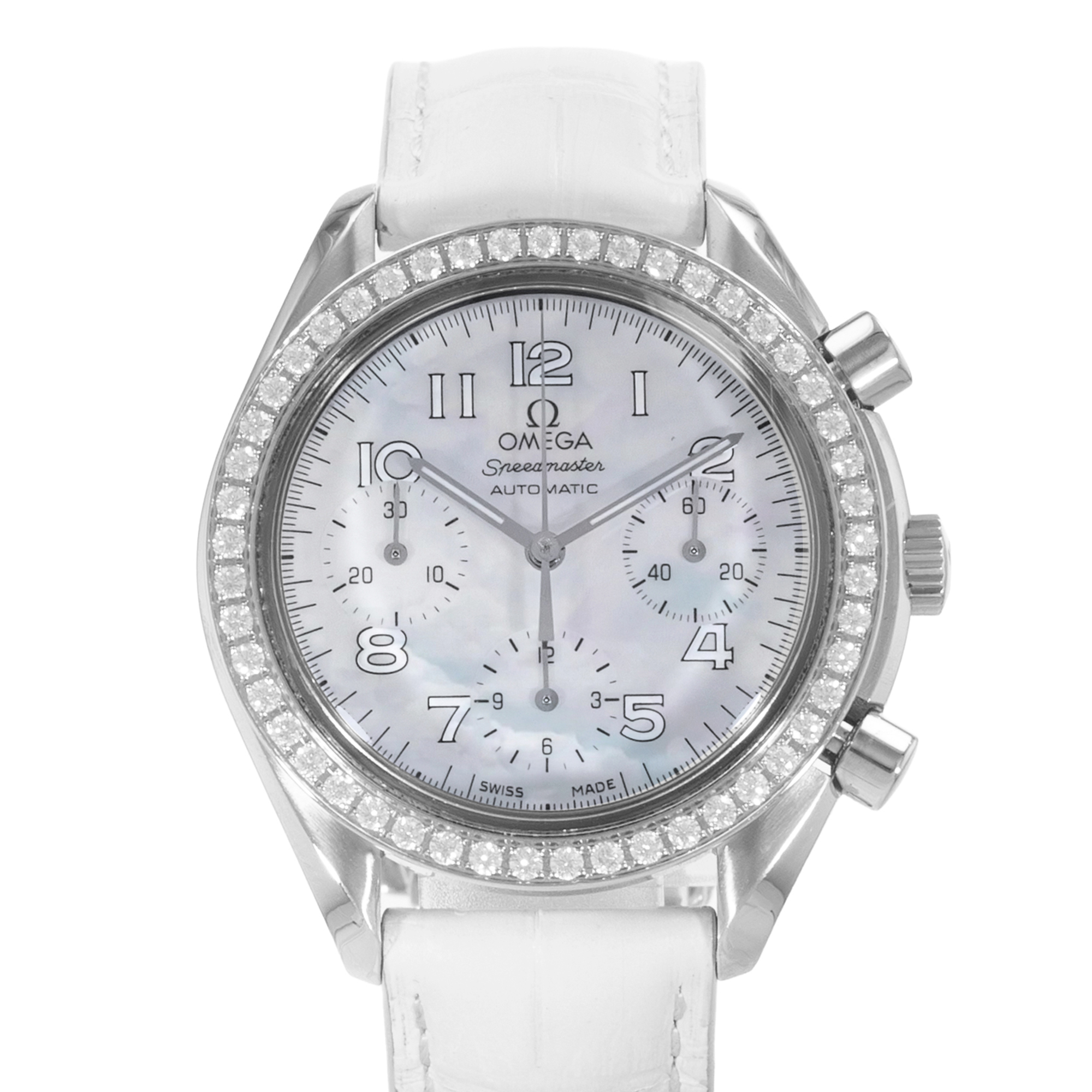 Omega Speedmaster Reduced - Mother of Pearl White Arabic Dial