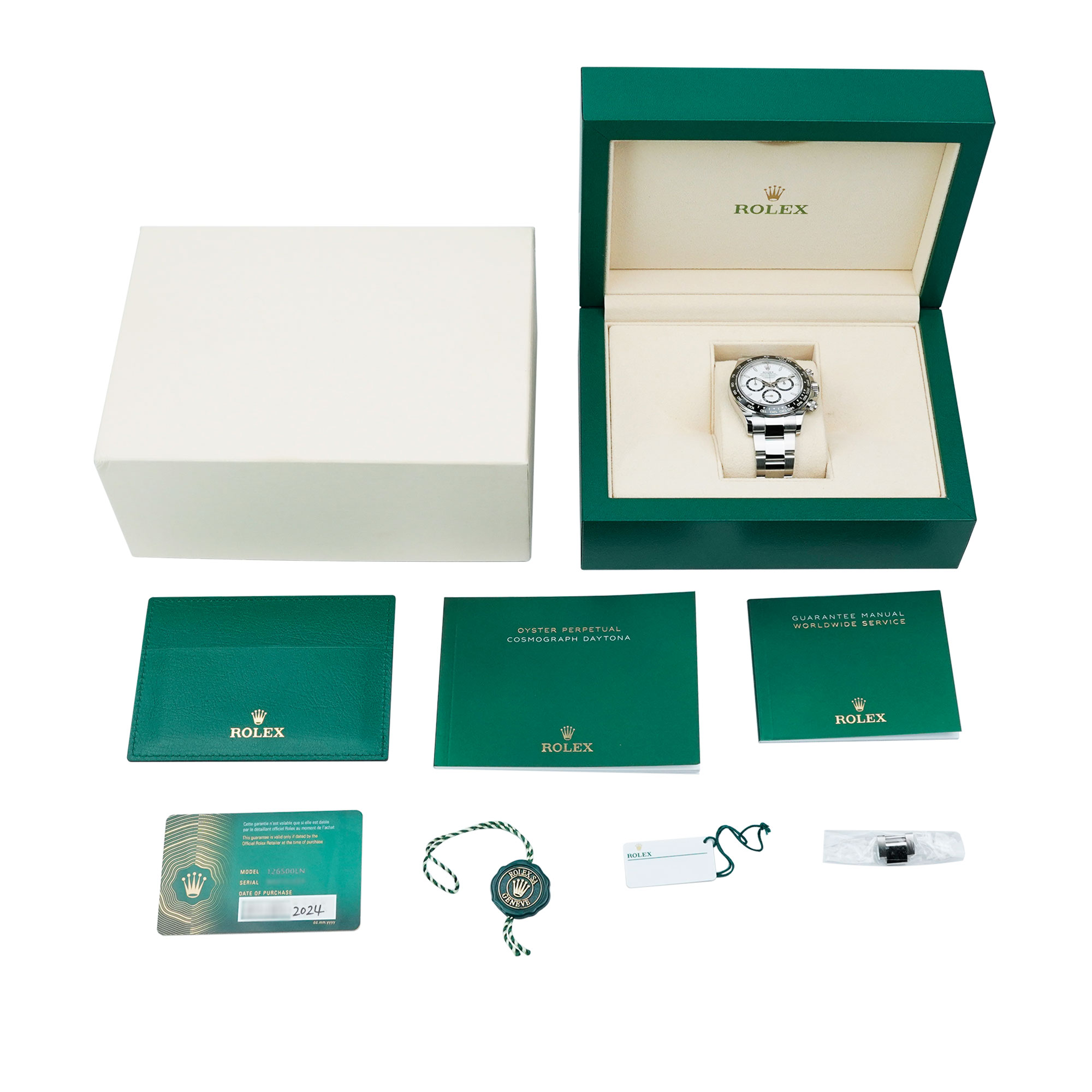 Rolex Daytona 126500 LN - White Dial & Bracelet Strap