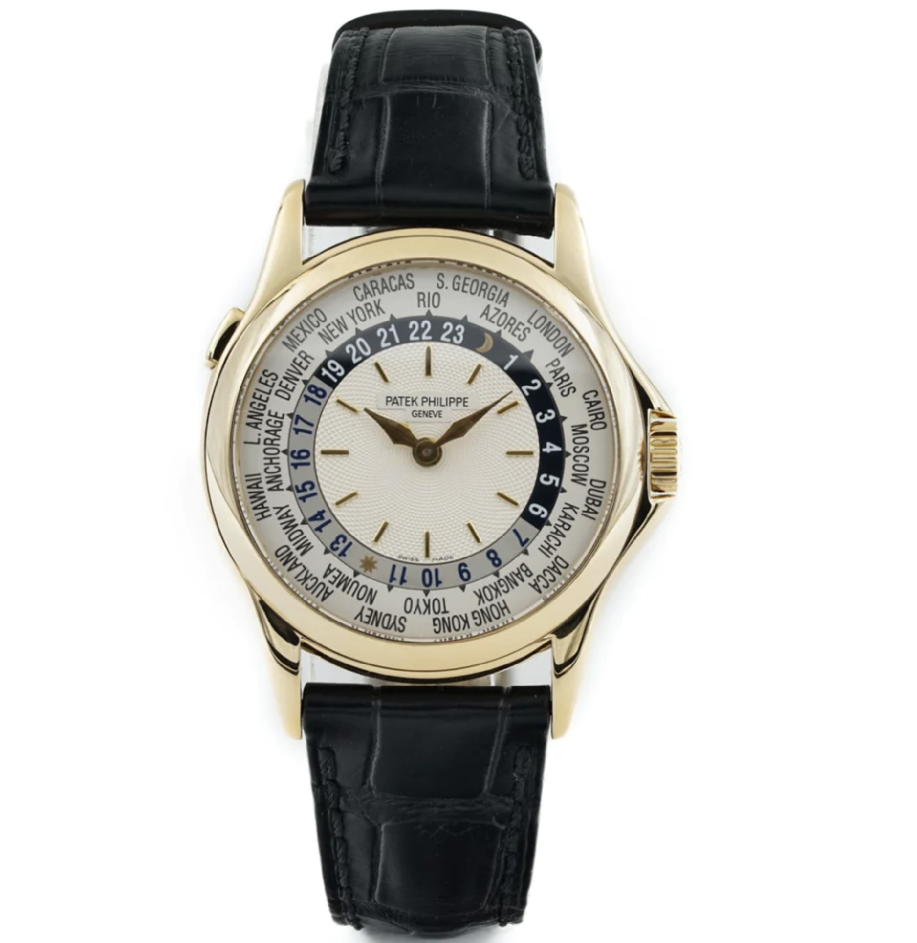 Patek Philippe World Time - White Dial & Leather Strap