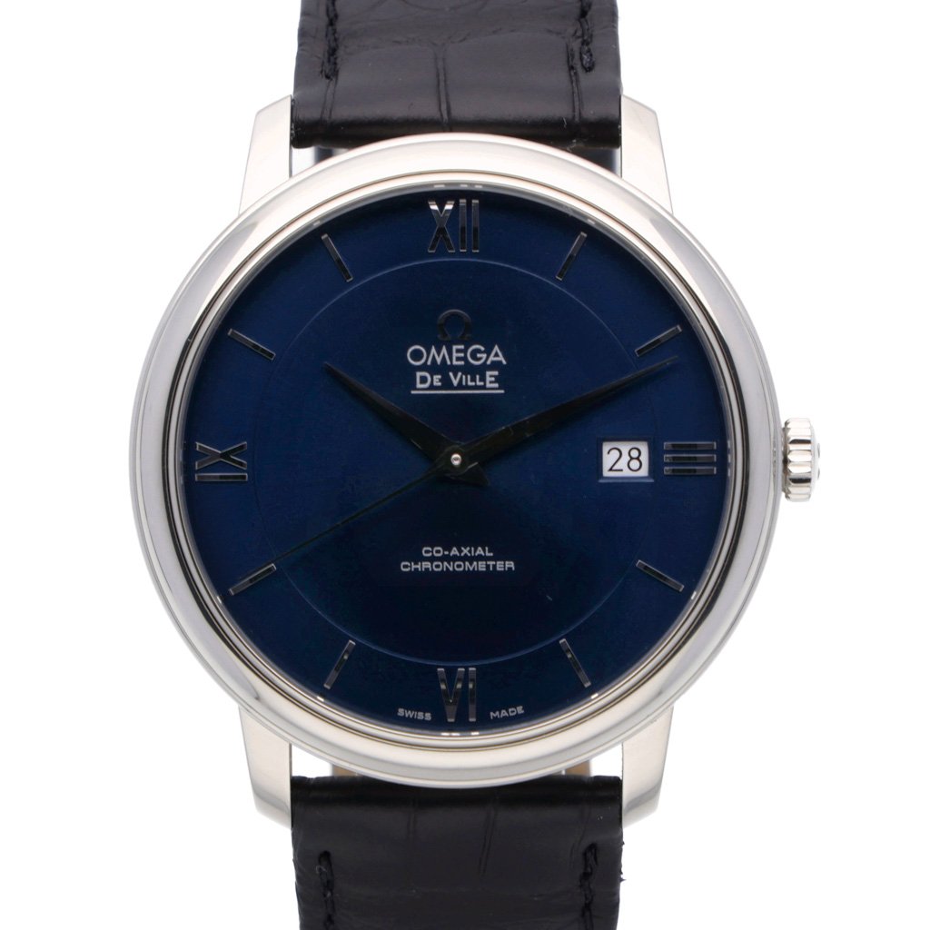Omega De Ville Prestige - Blue Quarter Roman Numeral Dial