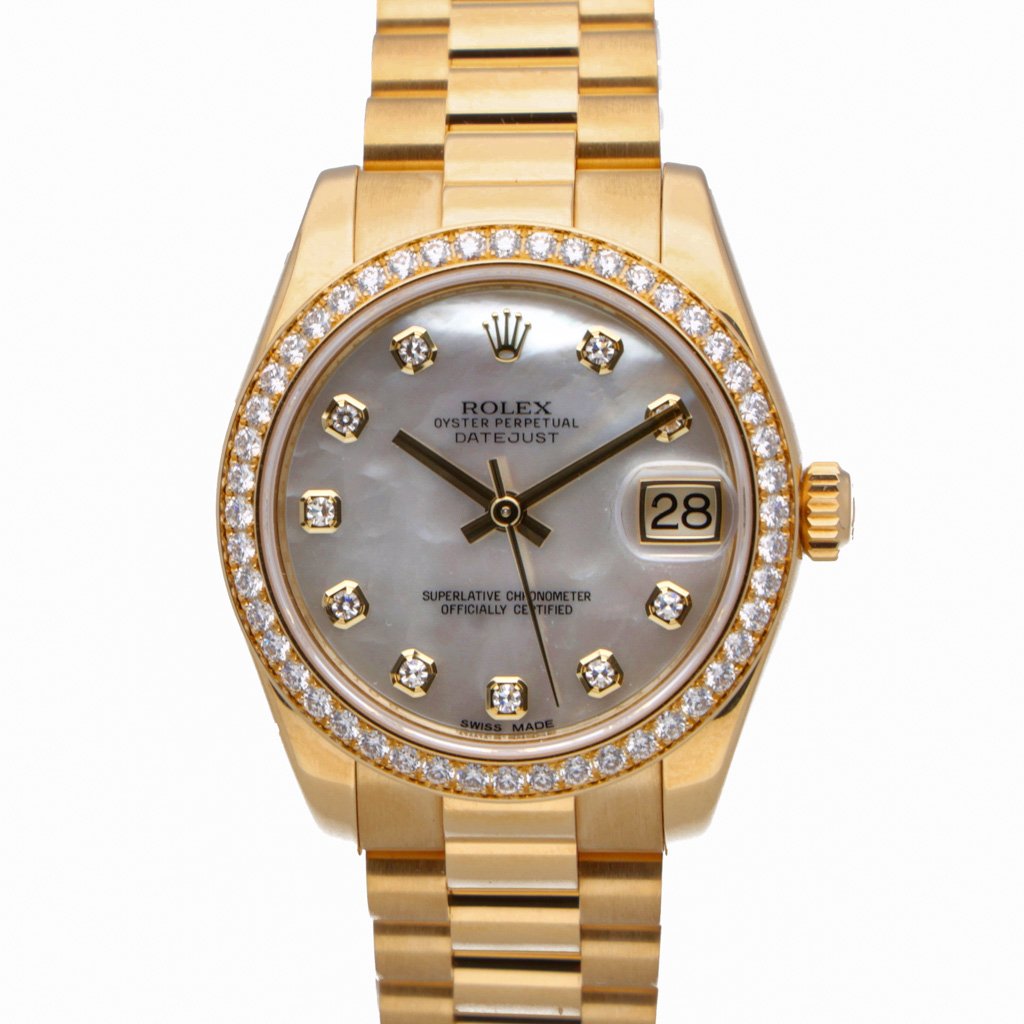 Rolex Mid-Size Datejust - Mother of Pearl White - Diamond Dial
