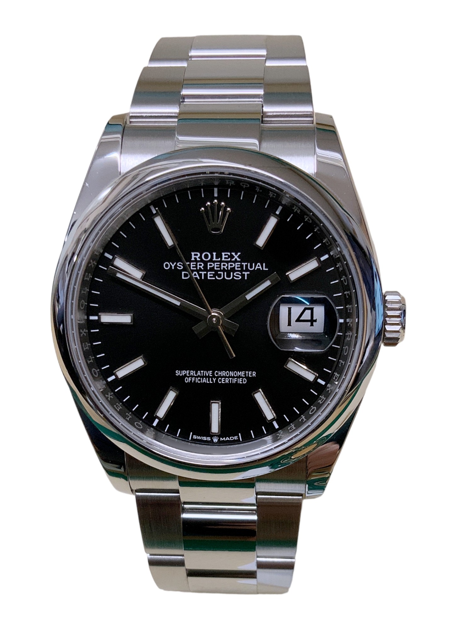 Rolex Datejust 126200 - Black Baton Dial & Bracelet Strap