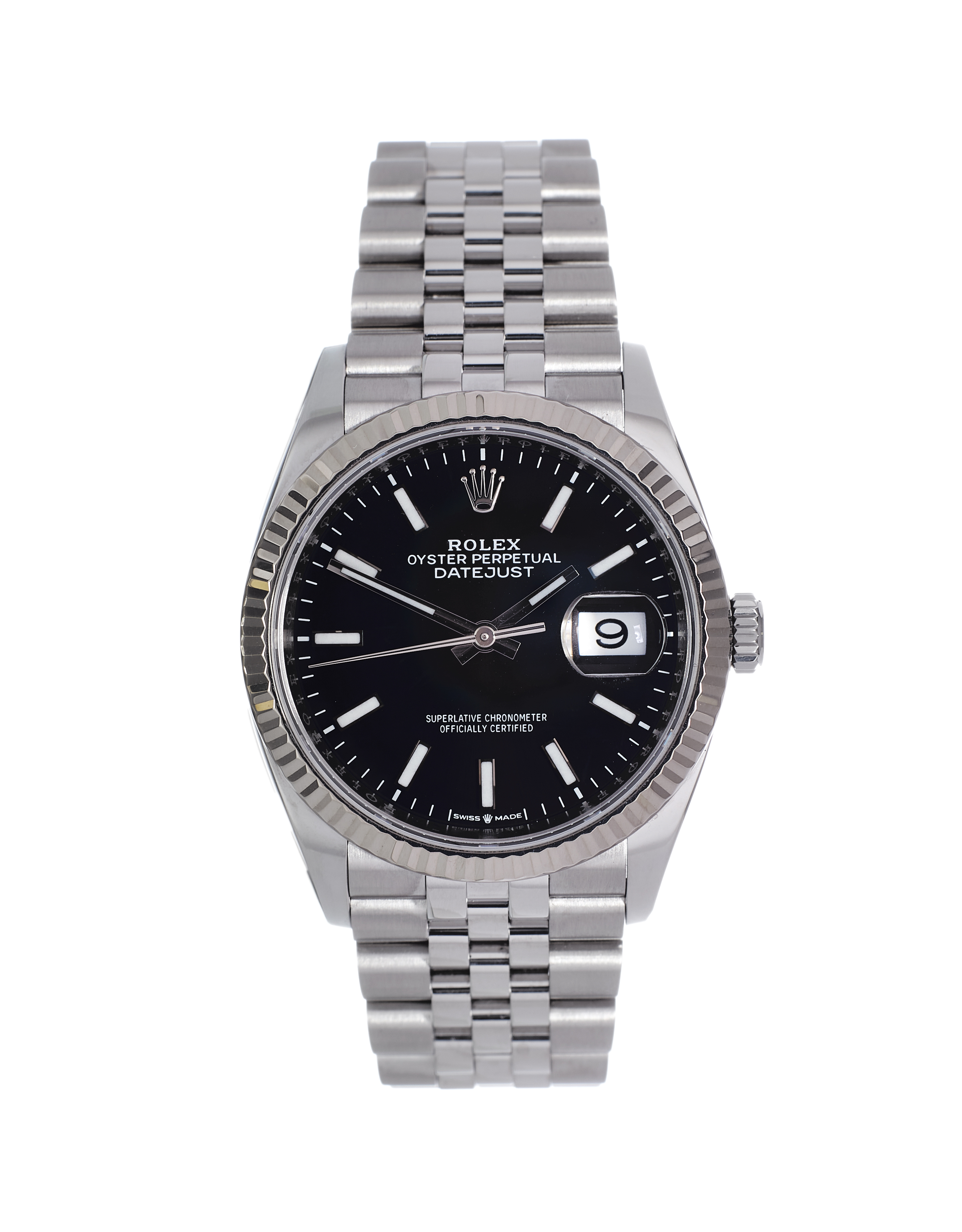 Rolex Datejust 126234 - Black Baton Dial & Bracelet Strap
