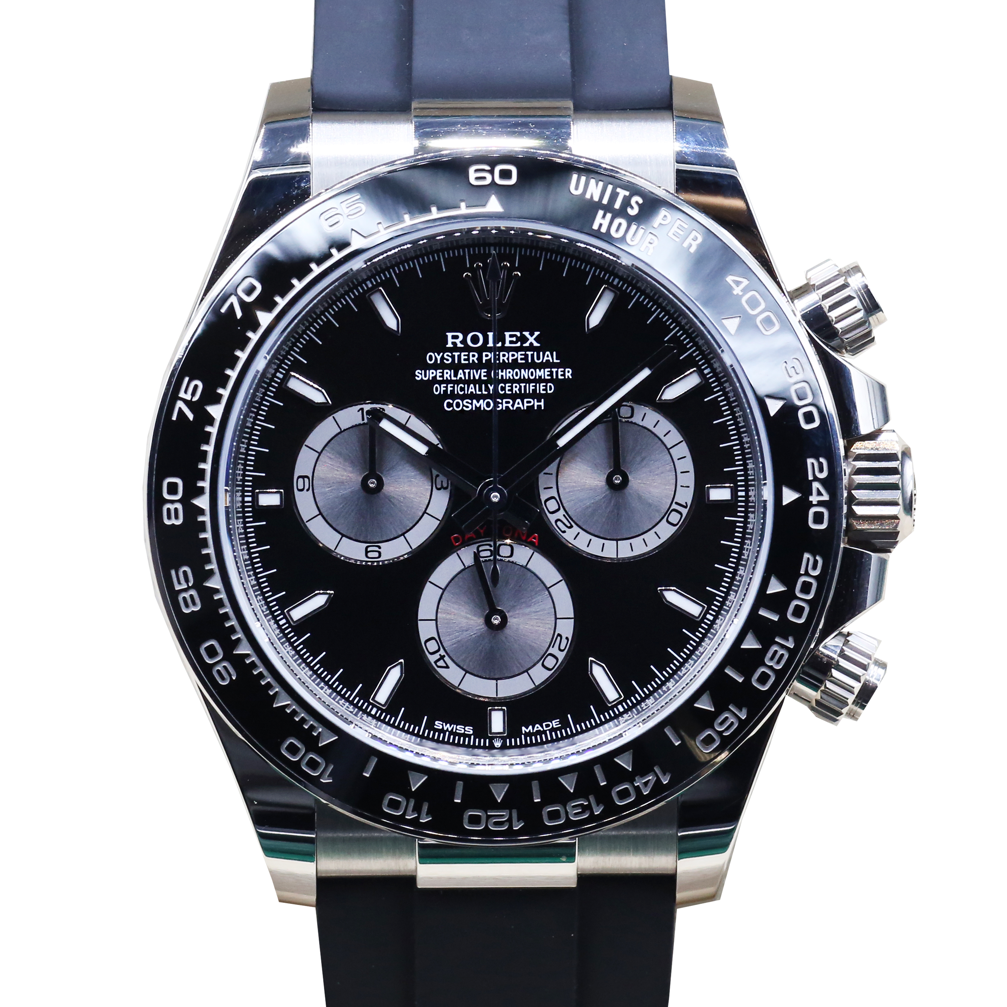 Rolex Daytona 126519 LN - Black Baton Dial & Rubber Strap