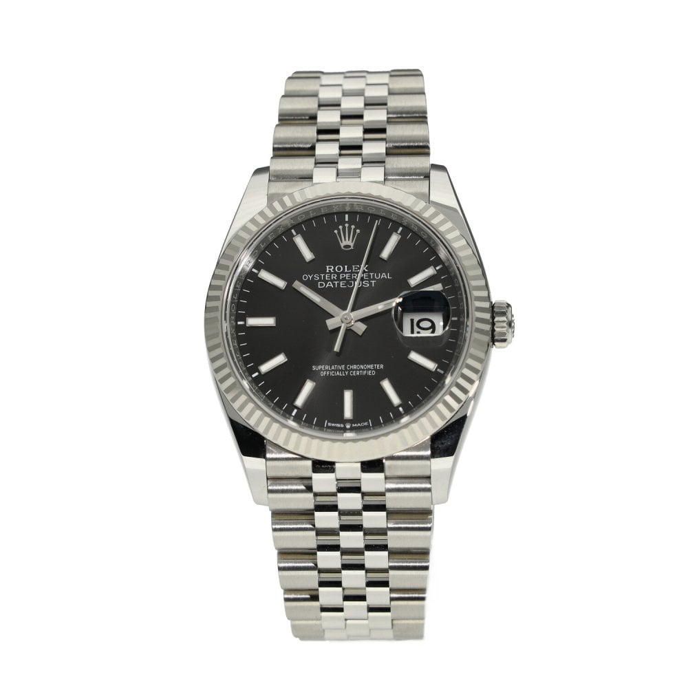 Rolex Datejust 126234 - Black Baton Dial & Bracelet Strap