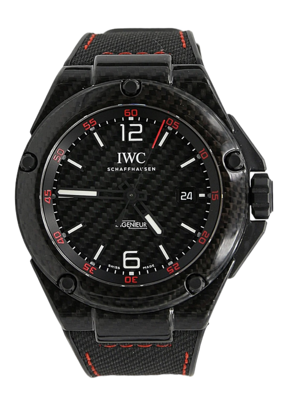 IWC Ingenieur - Black Carbon Baton Dial & Leather Strap