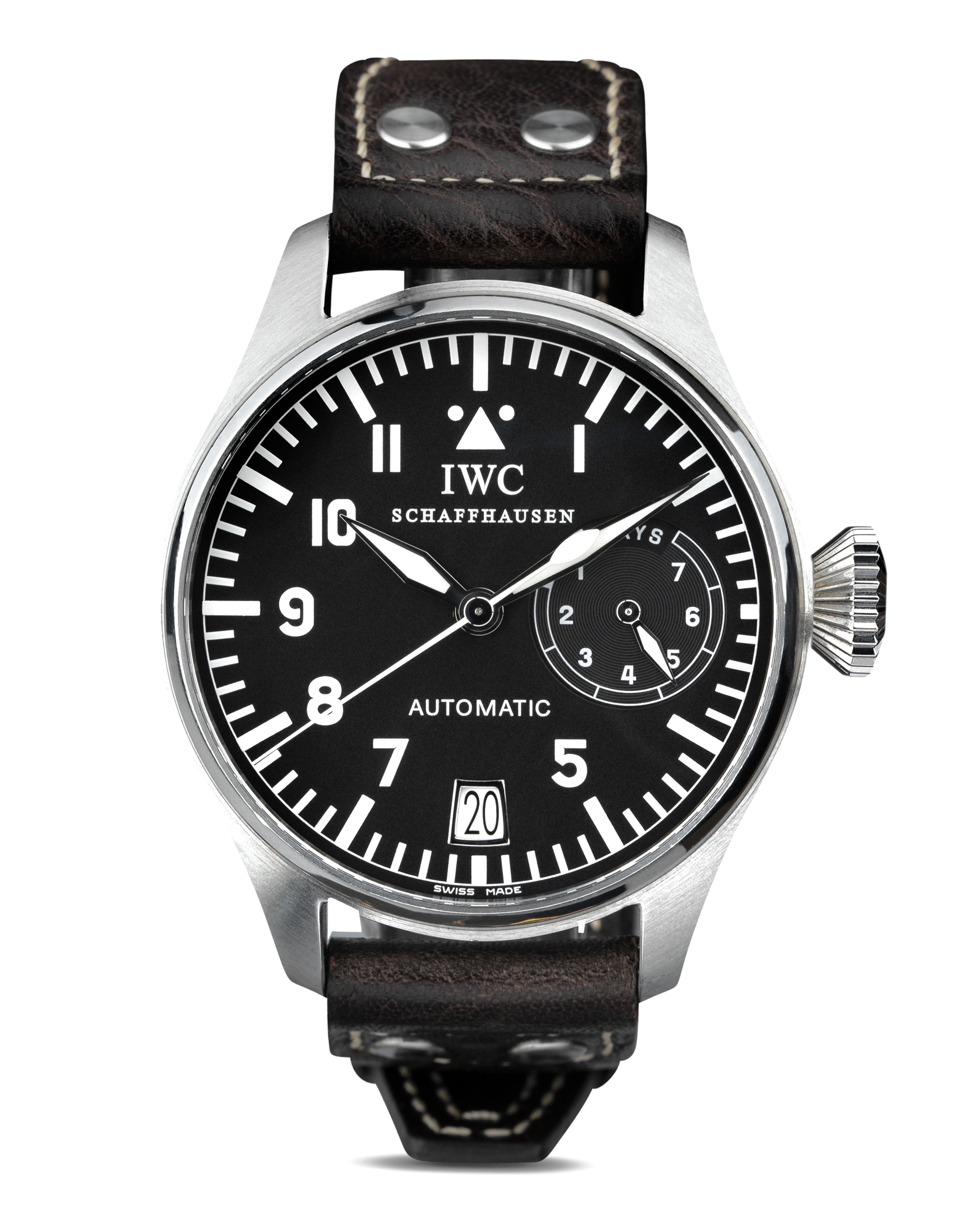 IWC Big Pilot's IW500201 - Black Arabic Dial & Leather Strap