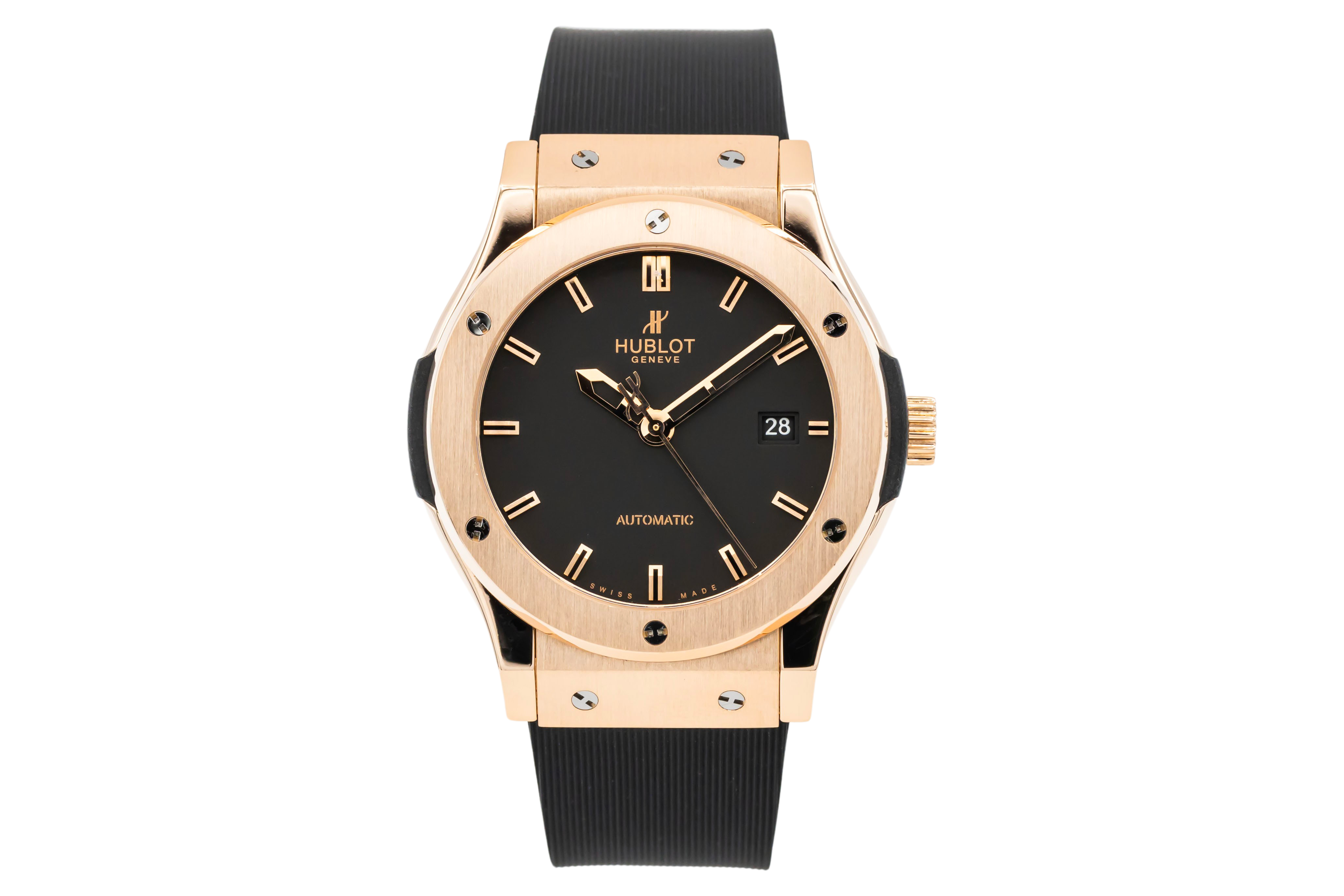 Hublot Classic Fusion - Black Baton Dial & Leather Strap