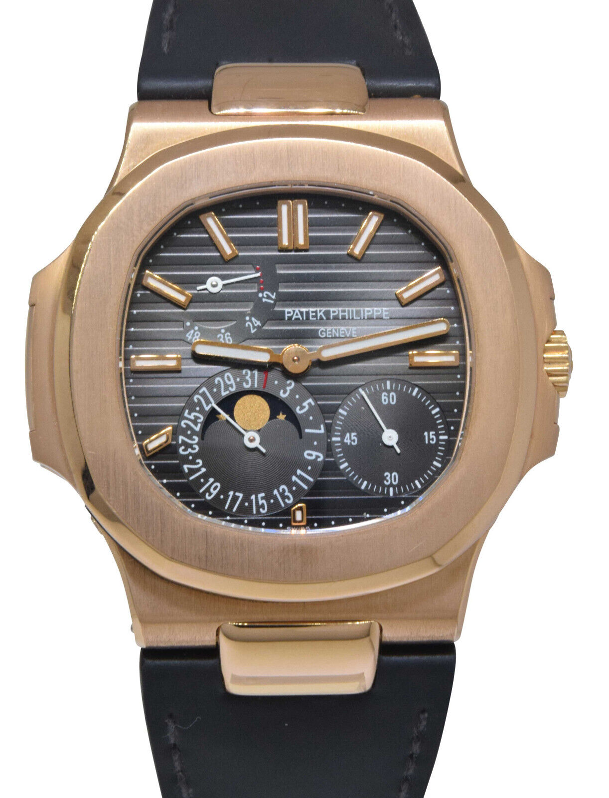 Patek Philippe Nautilus - Slate Baton Dial & Leather Strap