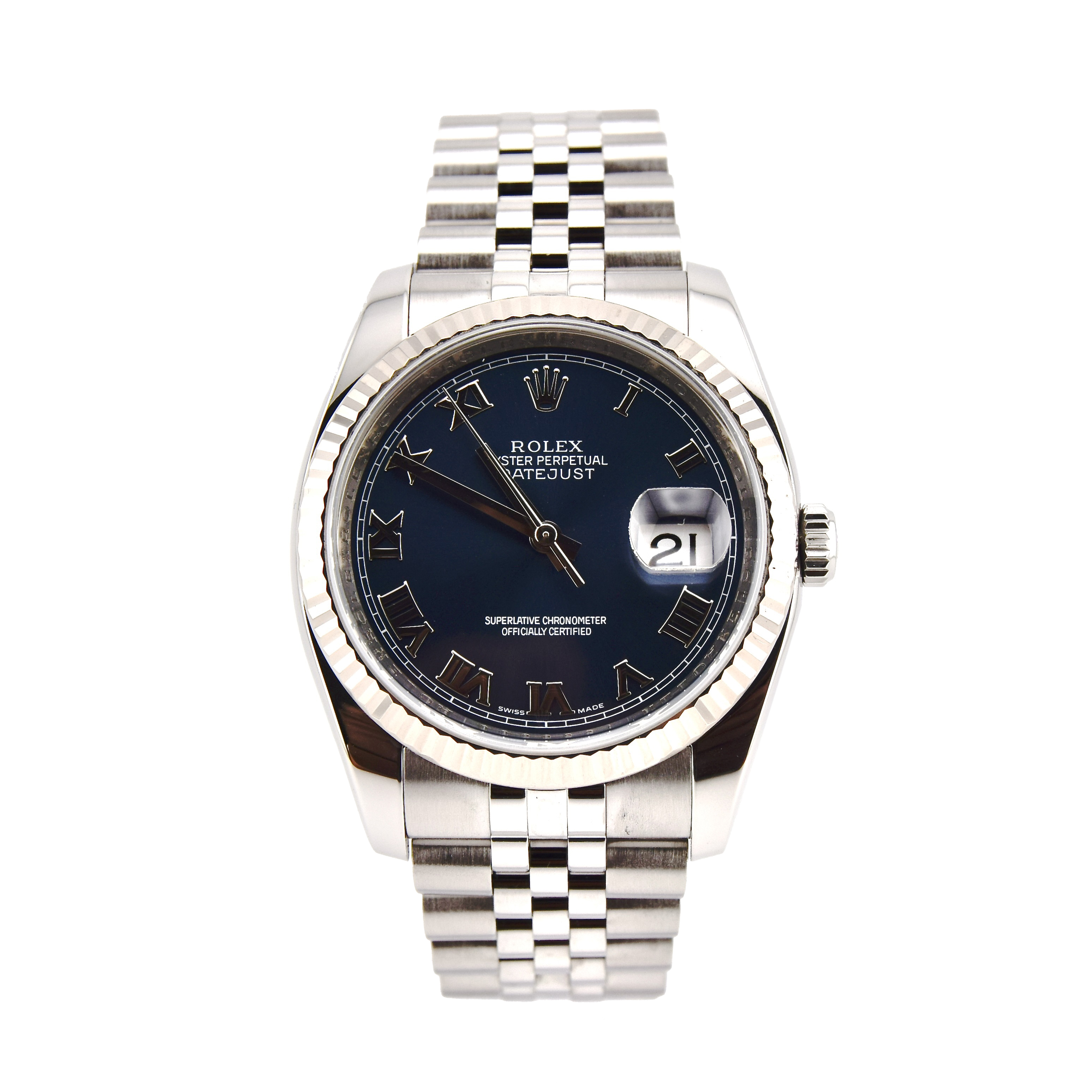 Rolex Datejust - Blue Roman Numeral Dial & Bracelet Strap